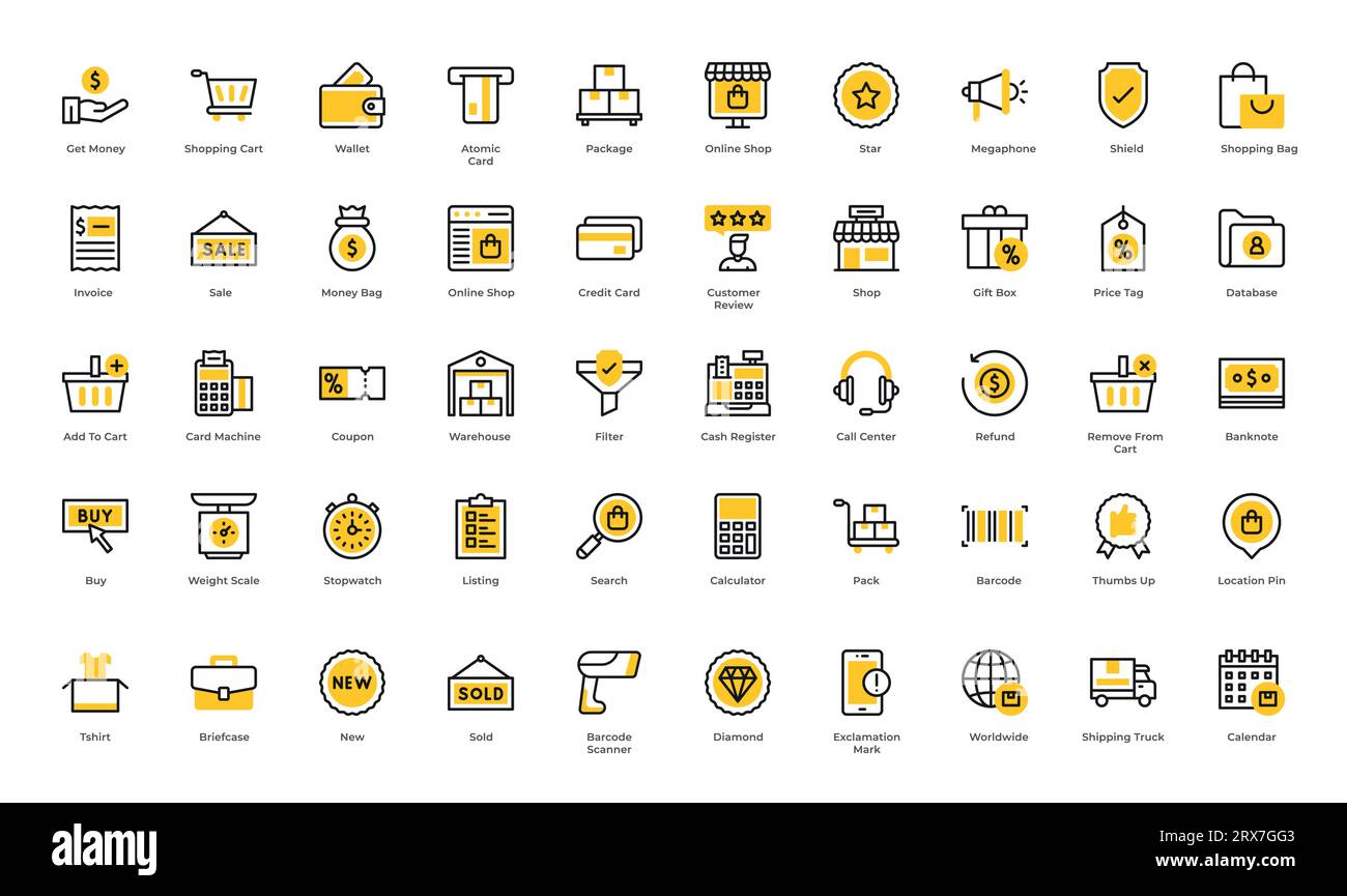 Ecommerce icon set. Containing order tracking, delivery home, warehouse ...