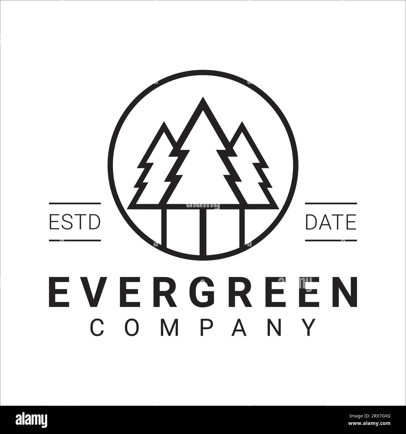 Evergreen Logo Design Outdoor Logotype Minimal Tree icon Adventure ...