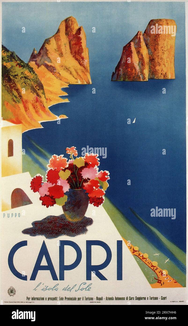 Vintage Travel Poster, 1890 1900 capri Stock Photo - Alamy
