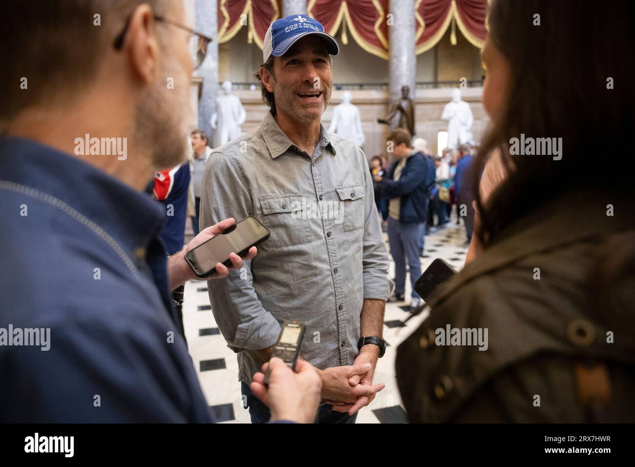 Rep. Garret Graves (R-La.) speaks with reporters at the U.S. Capitol ...