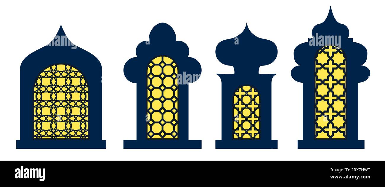 Collection of arabian oriental windows, arches and doors. Laser cut ...