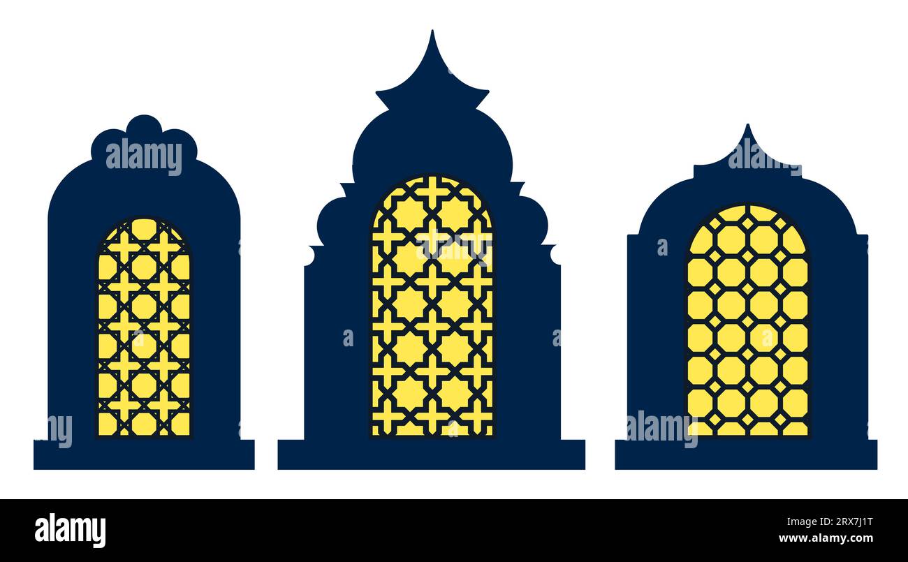 Collection of arabian oriental windows, arches and doors. Laser cut ...