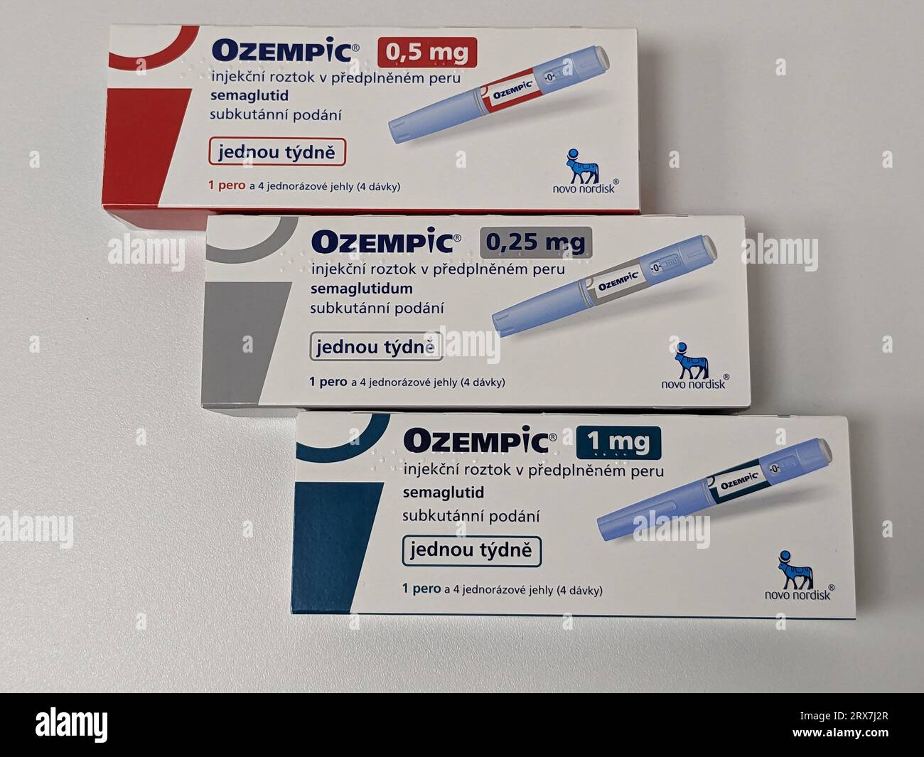 Prague,Czech republic- June 22 2023:box of ozempic medication. Diabetes ...
