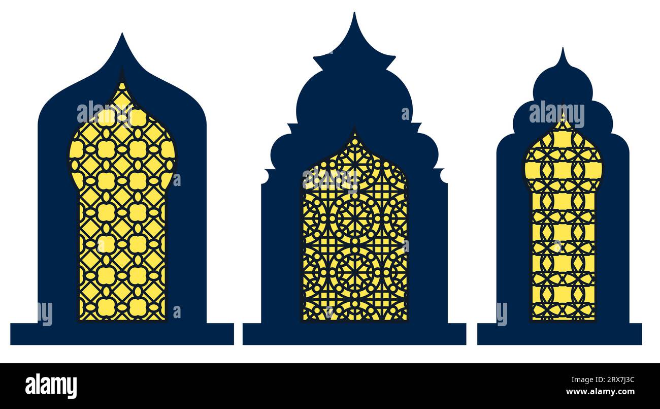 Collection of arabian oriental windows, arches and doors. Laser cut ...