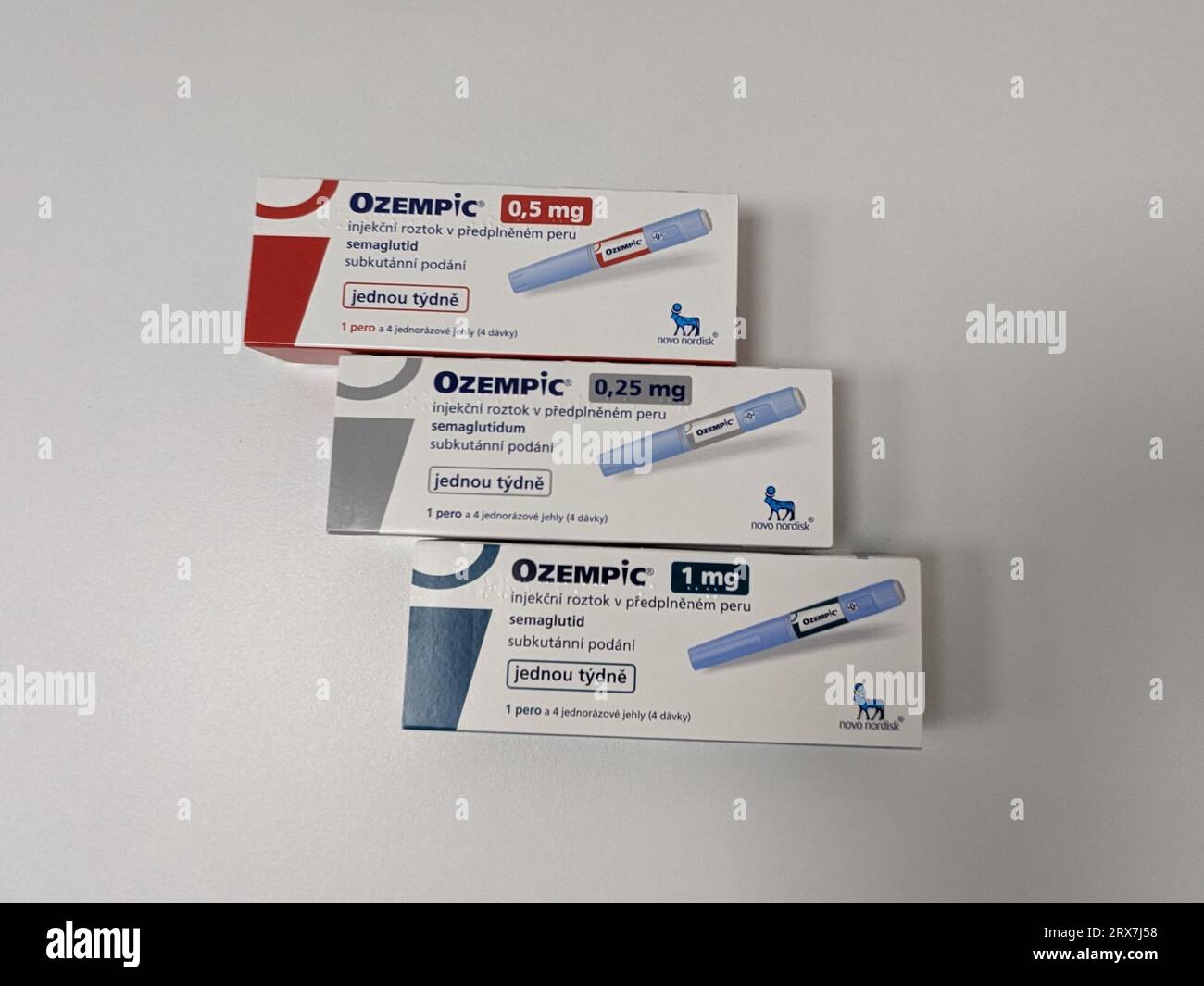 Prague,Czech republic- June 22 2023:box of ozempic medication. Diabetes ...