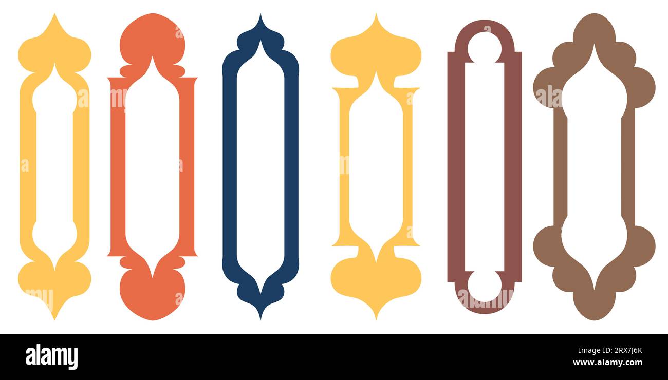 Collection of arabian oriental windows and mirrors. Modern design for ...