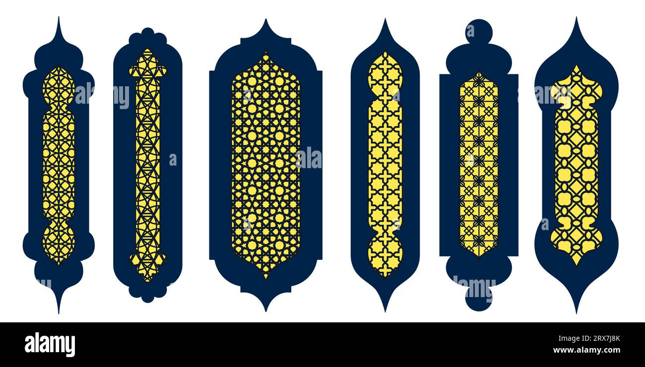 Collection of arabian oriental windows. Laser cut grill. Modern design ...