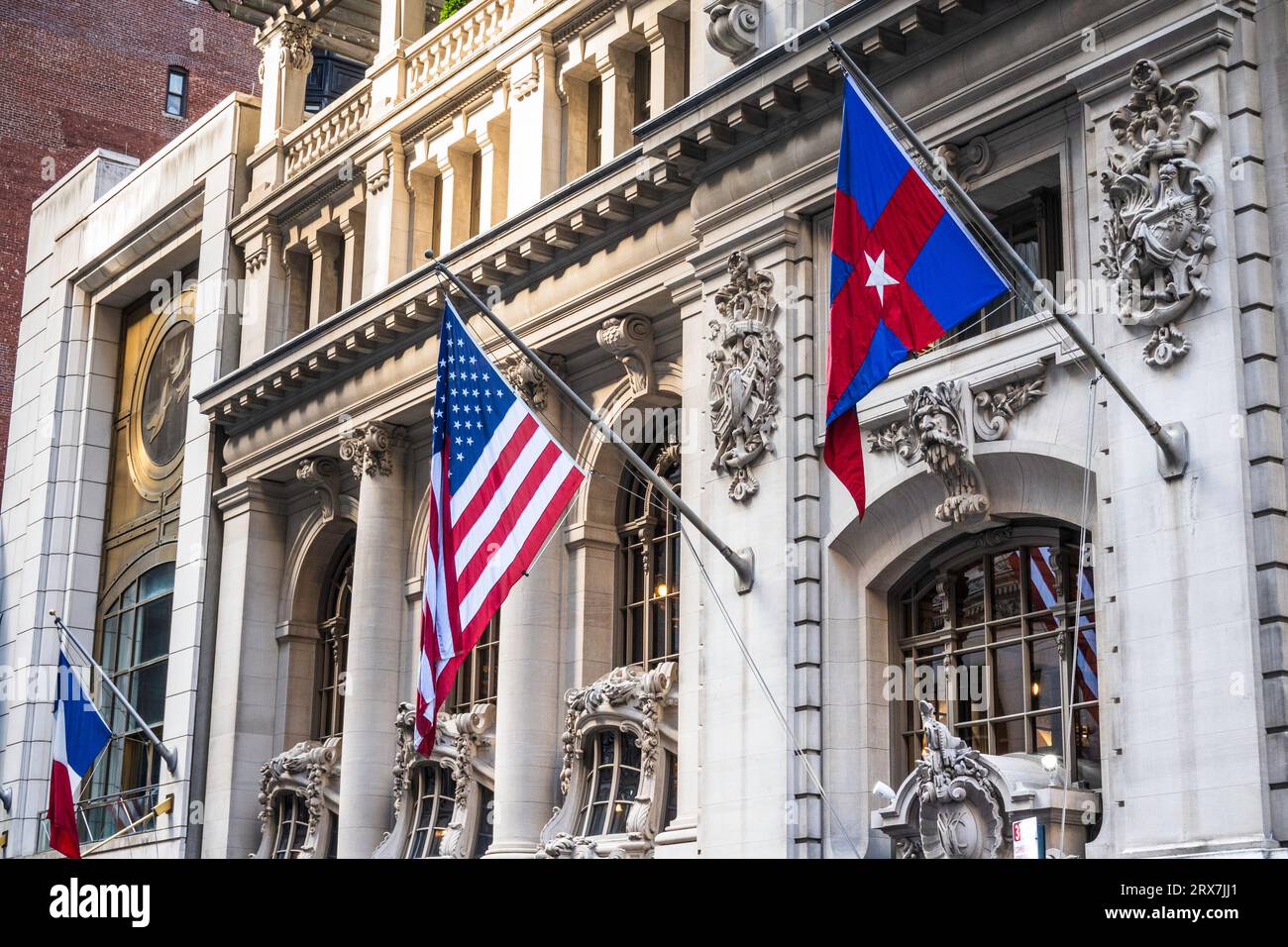 The Ornate Naval Facade of New York Yacht Club is a landmark at 37 West ...