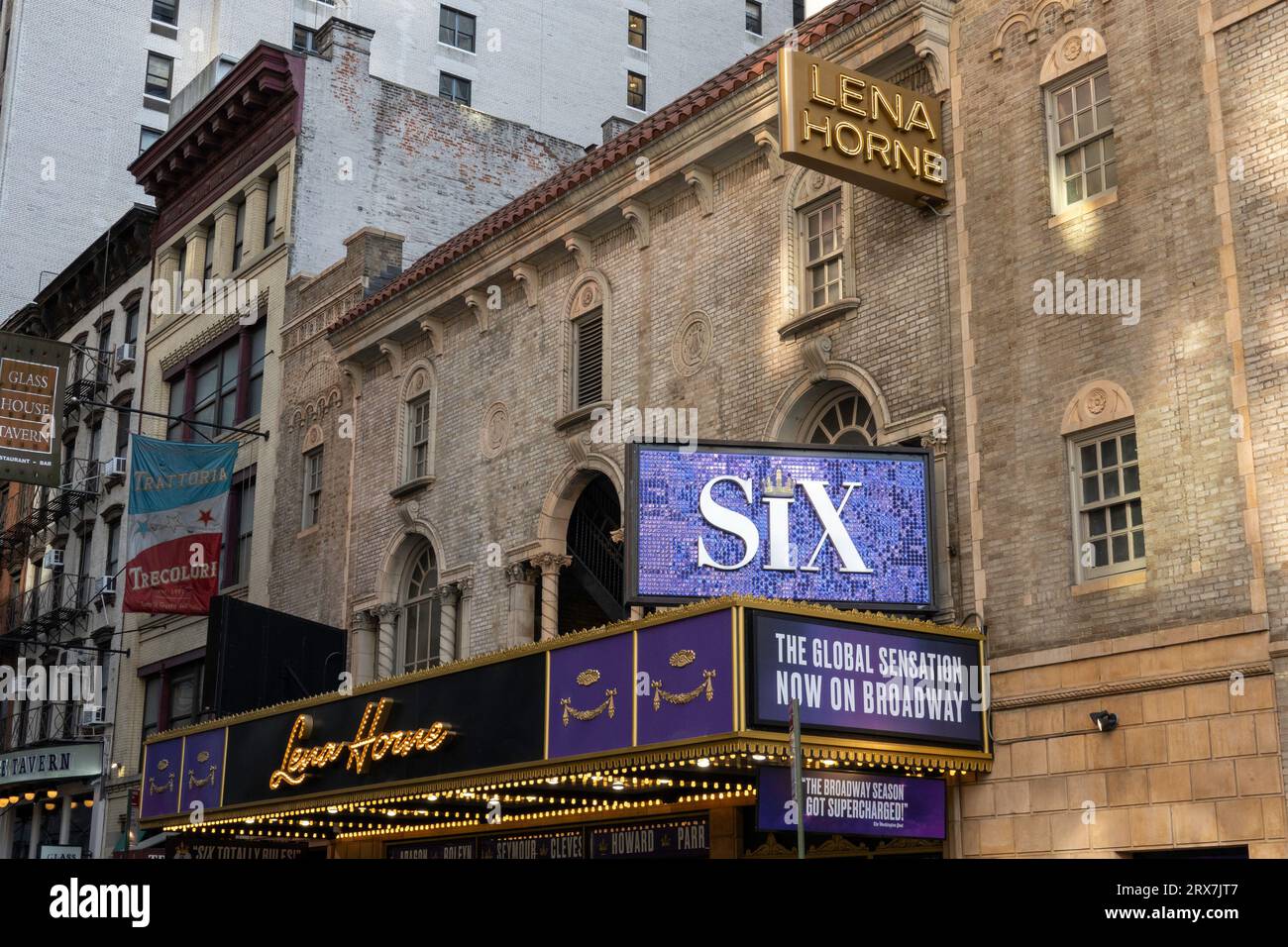 "Six" Marquee at the Lena Horne Theatre (formerly Brooks Atkinson) in ...