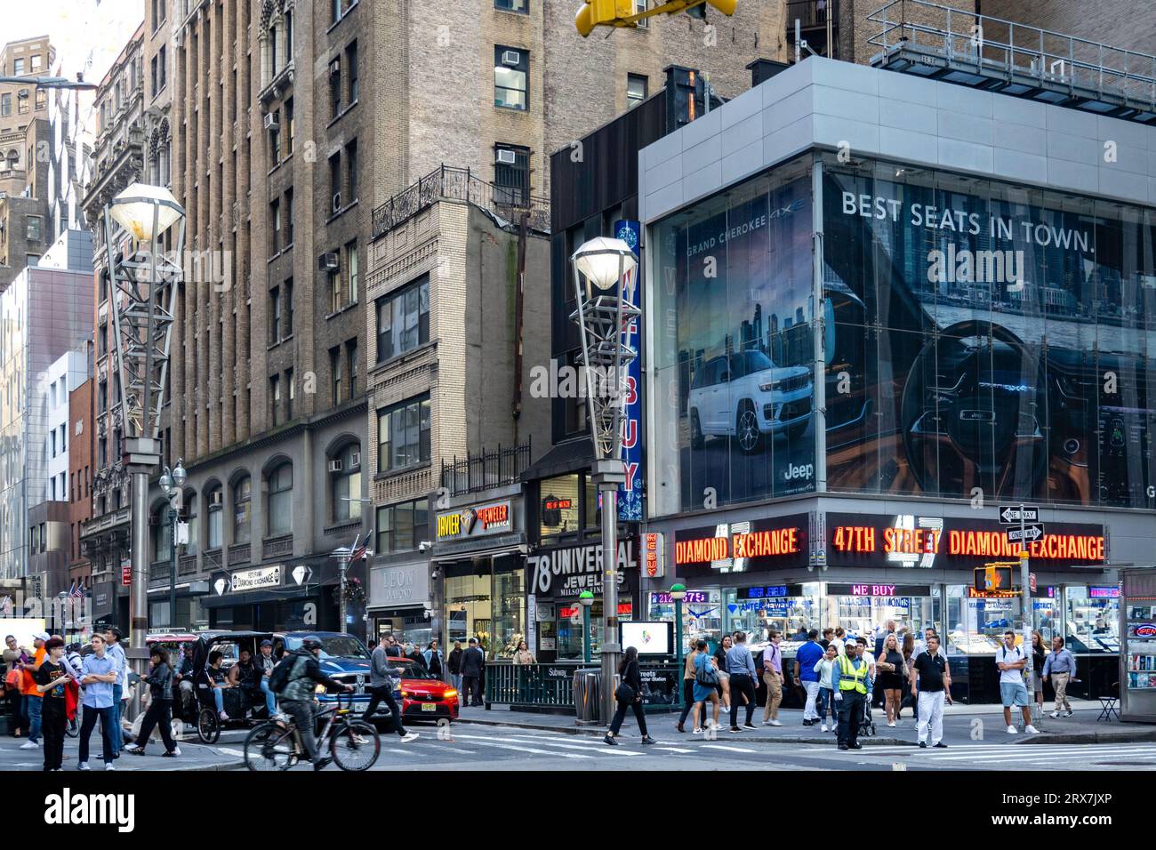 Diamond Shaped Street Light Pylons are on W. 47th St. designating ...