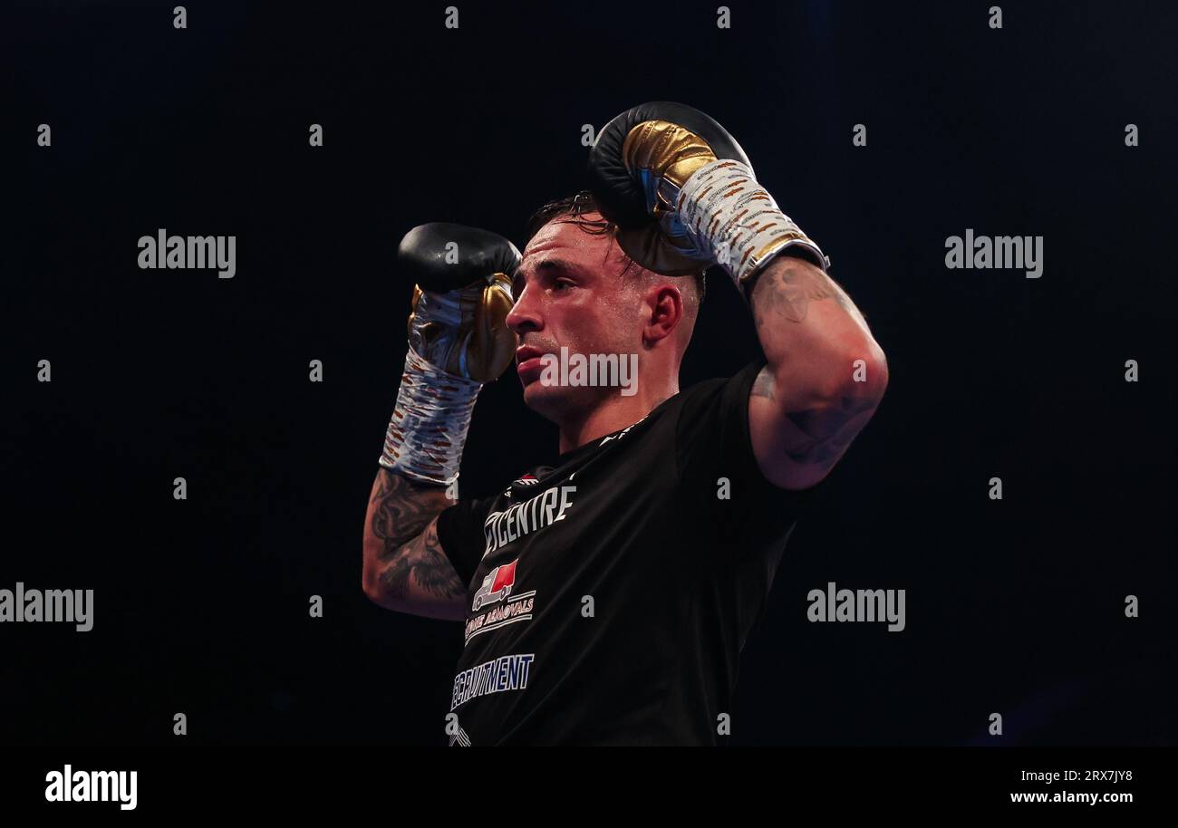 Sean Noakes after winning his fight against Lukasz Barabasz in the ...