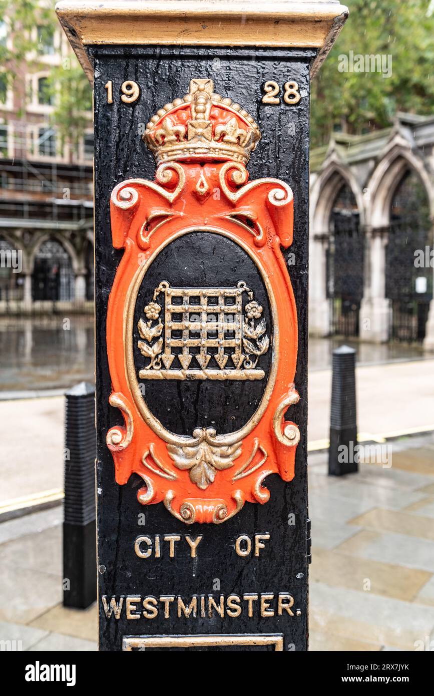 Decorative cast iron 1928 City of Westminster Lamp Post near the Royal ...