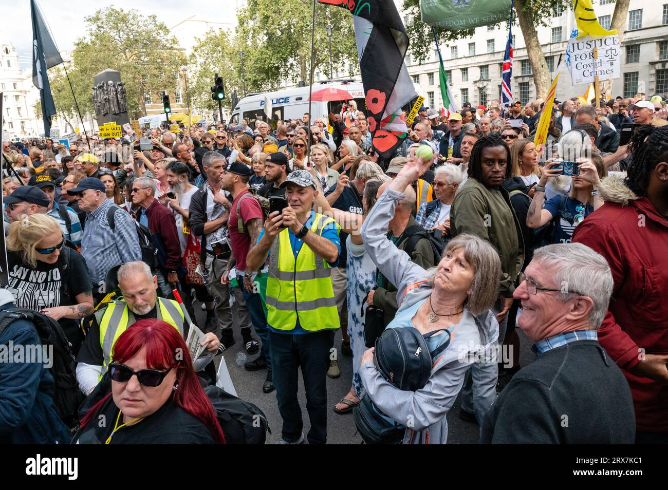 London, UK. 23 September 2023. Thousands march for the World Wide Rally ...