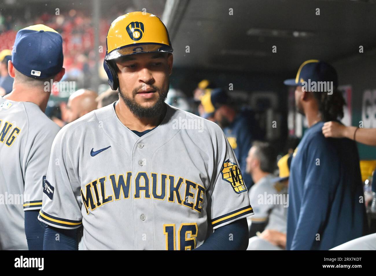 ST. LOUIS, MO - SEPTEMBER 20: Milwaukee Brewers center fielder Blake ...