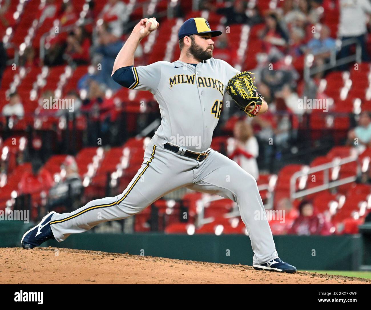 ST. LOUIS, MO - SEPTEMBER 20: Milwaukee Brewers pitcher Bryce Wilson ...