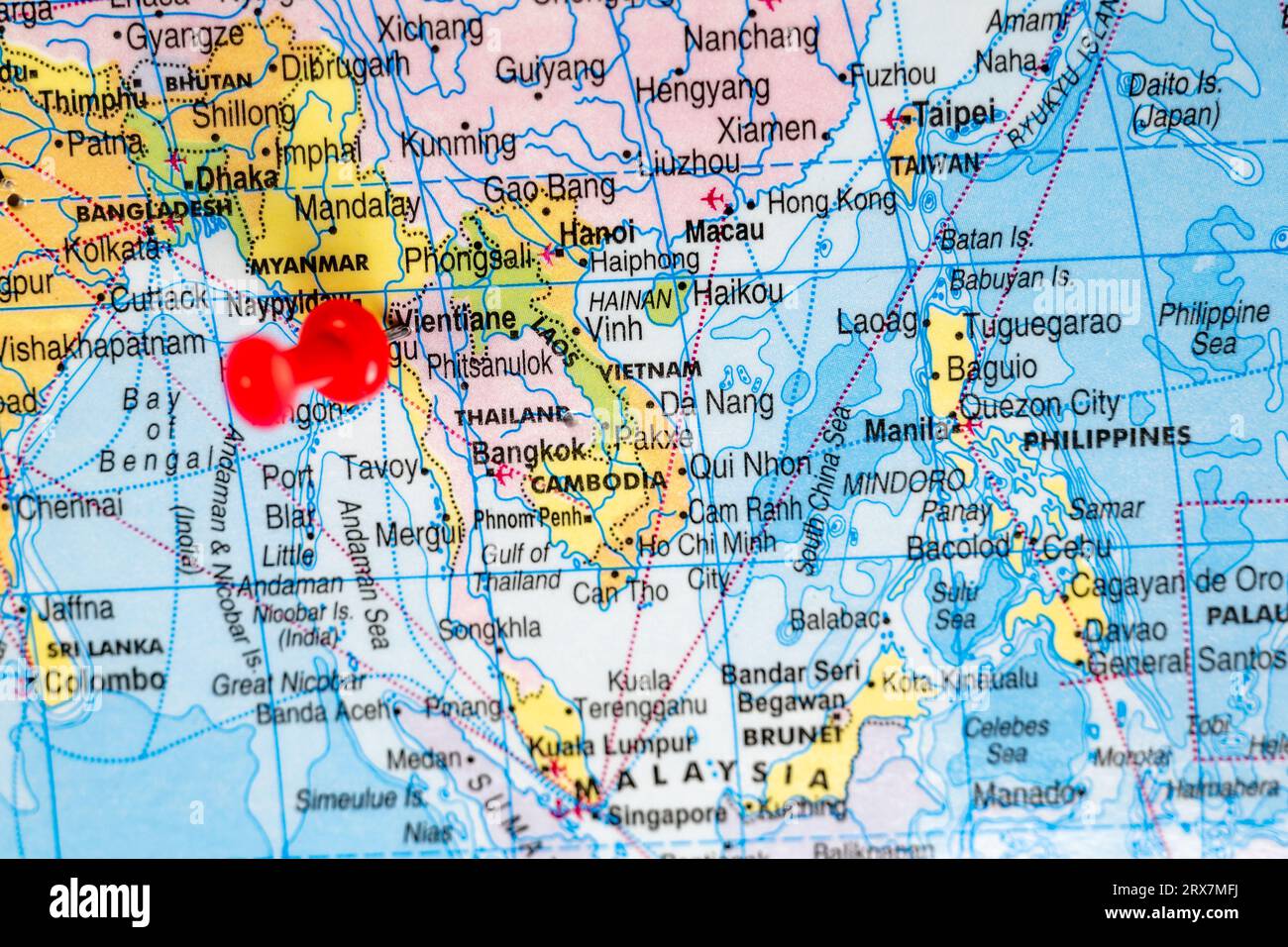 This stock image shows the location of Vientiane, the capital of Laos ...