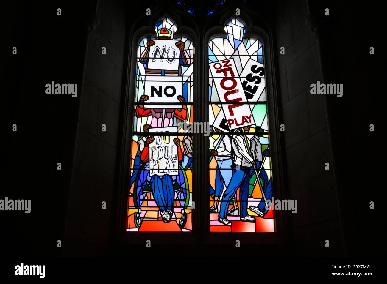 Light shines through new stained-glass windows with a theme of racial ...