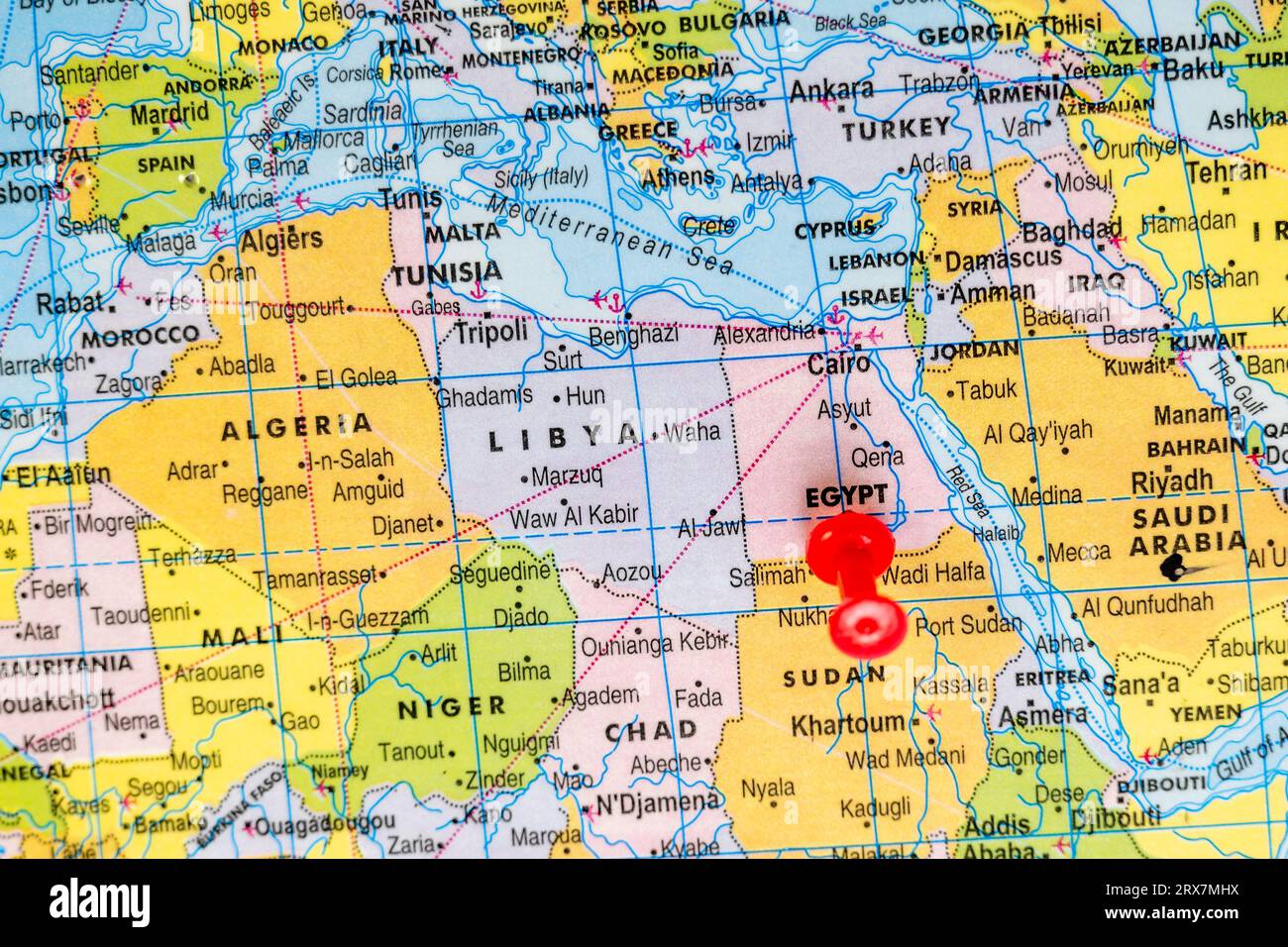 A stock image showing the location of Egypt on a world map Stock Photo ...