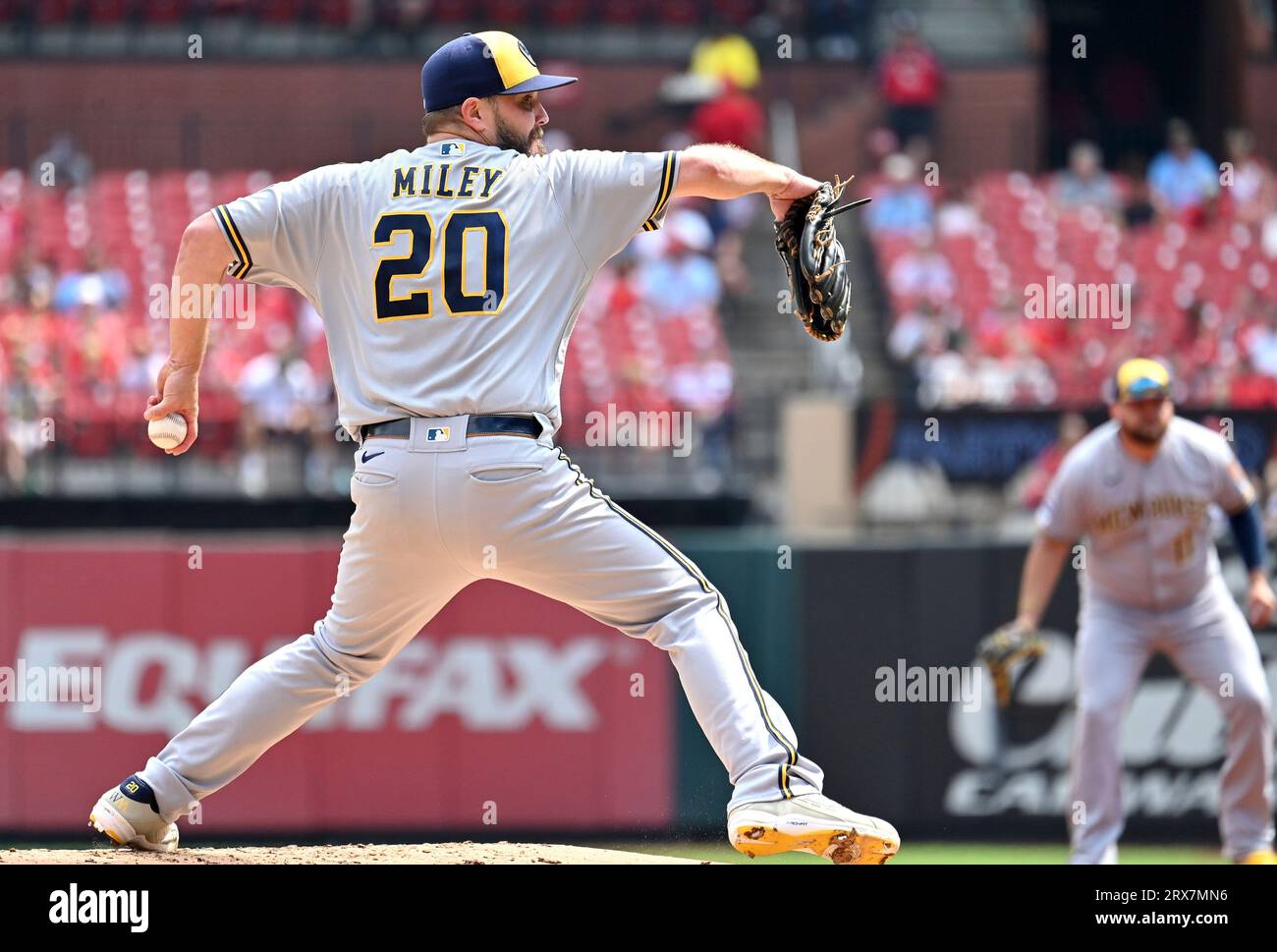 ST. LOUIS, MO - SEPTEMBER 21: Milwaukee Brewers starting pitcher Wade ...