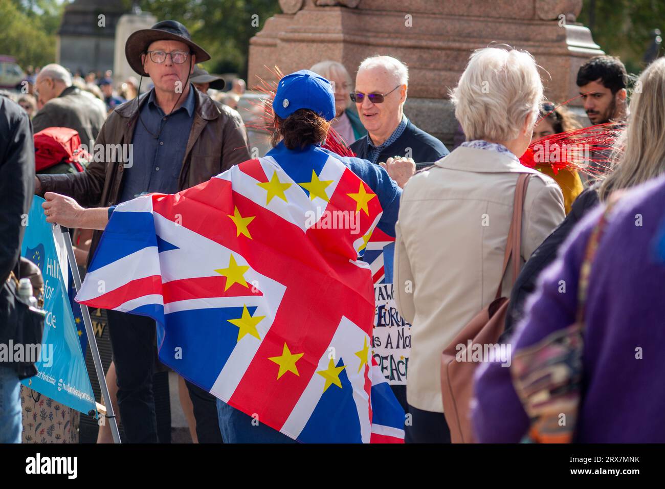 London, UK. 23rd Sep, 2023. National Rejoin March in Central London ...