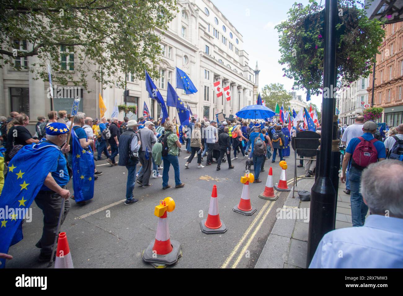 London, UK. 23rd Sep, 2023. National Rejoin March in Central London ...