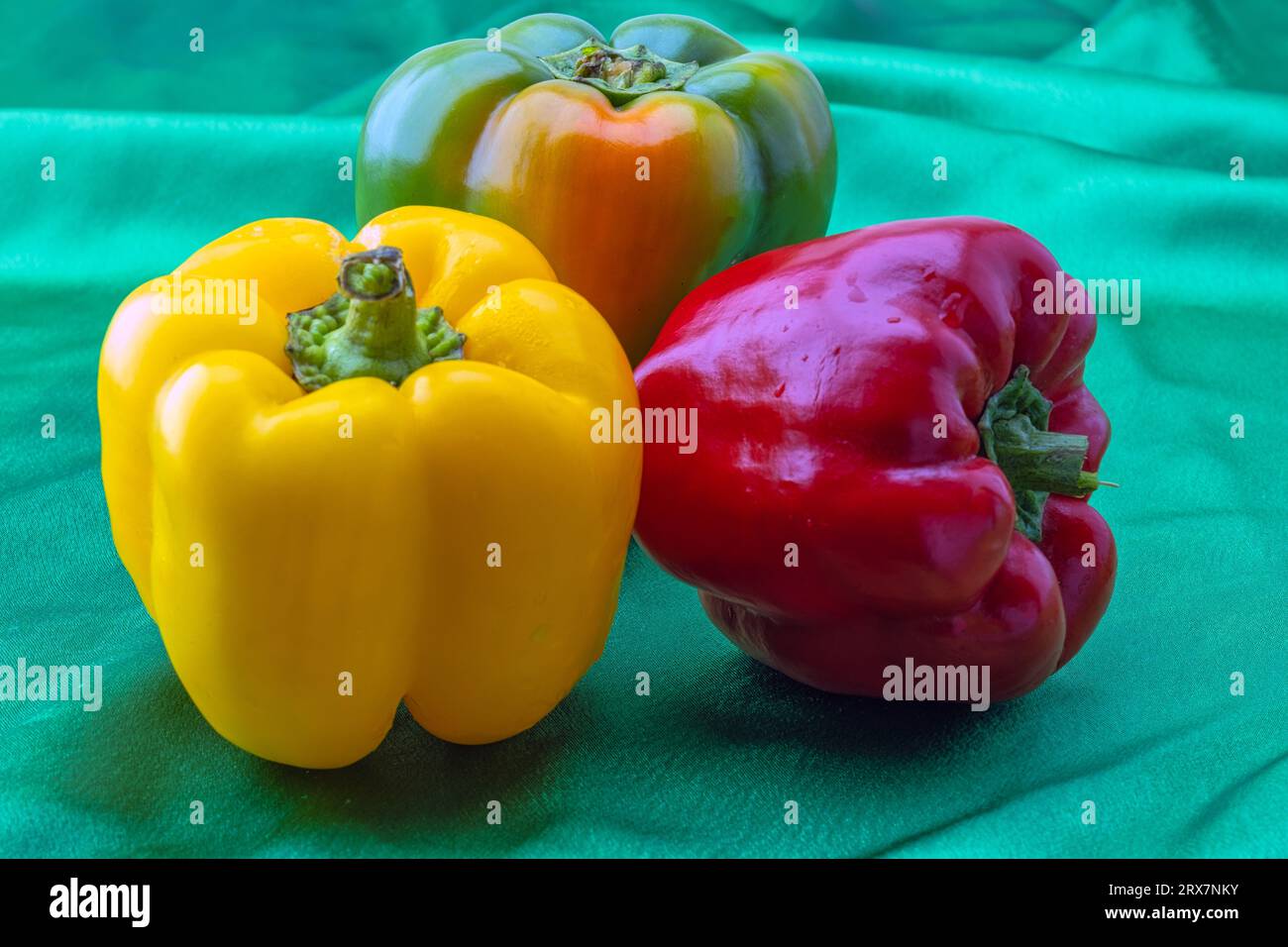 Paprika vegetables - Capsicum annuum. Different colors - red, yellow ...
