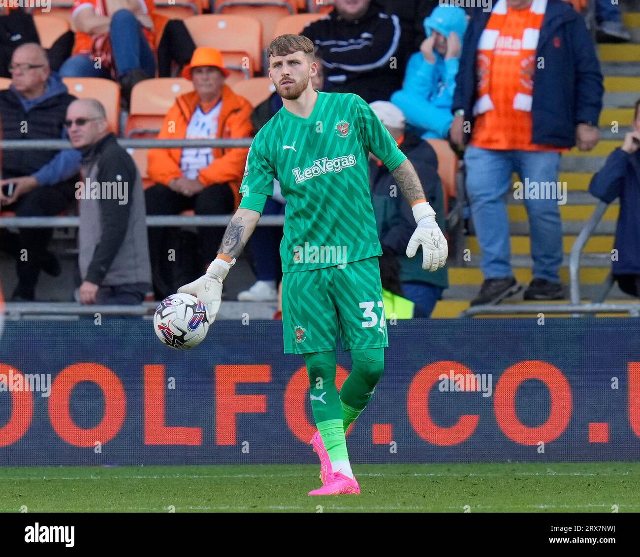 Blackpool, UK. 23rd Sep, 2023. Daniel Grimshaw #32 of Blackpool during ...