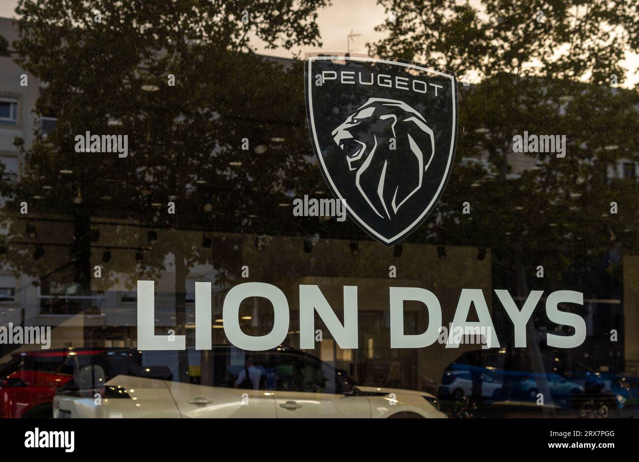 Palma de Mallorca, Spain; september 11 2023: Main facade of a Peugeot ...