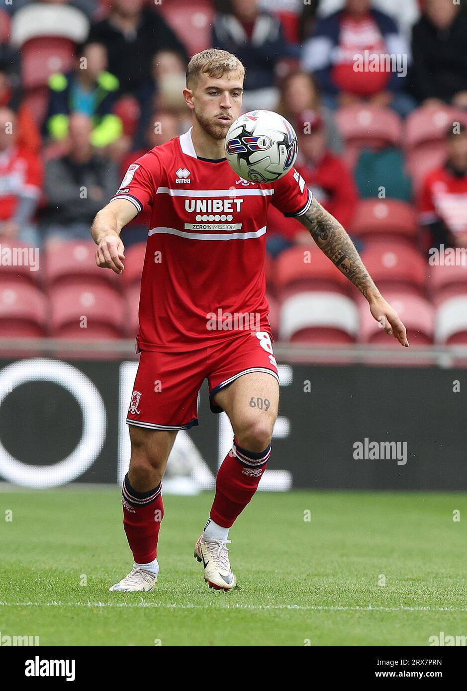 Riley McGree of Middlesbrough in action during the Sky Bet Championship ...