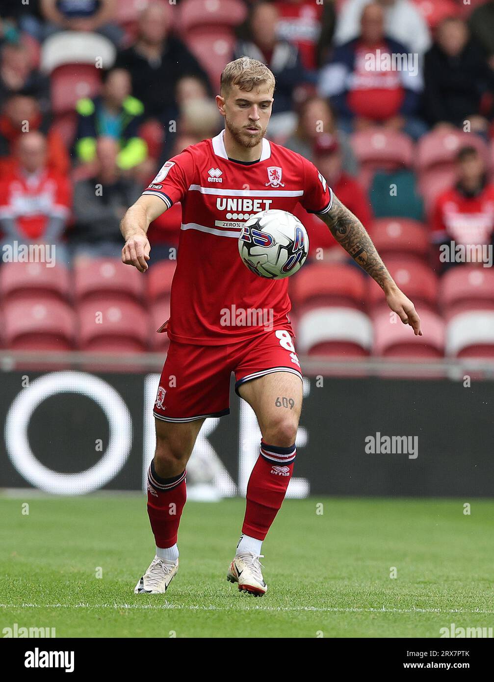 Riley McGree of Middlesbrough in action during the Sky Bet Championship ...