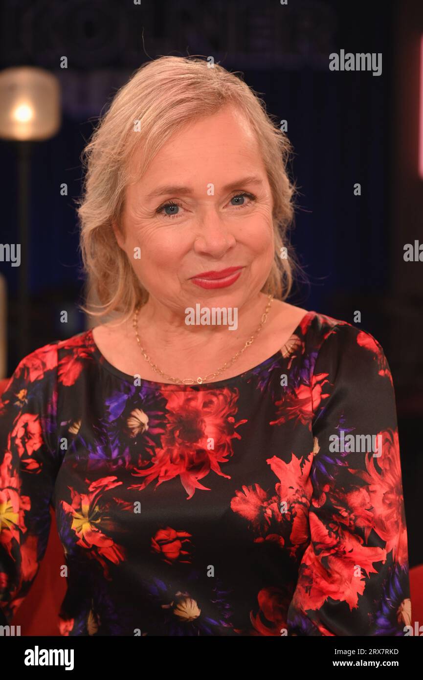 Cologne, Germany. 22nd Sep, 2023. Actress Christine Urspruch as a guest on the WDR talk show ...