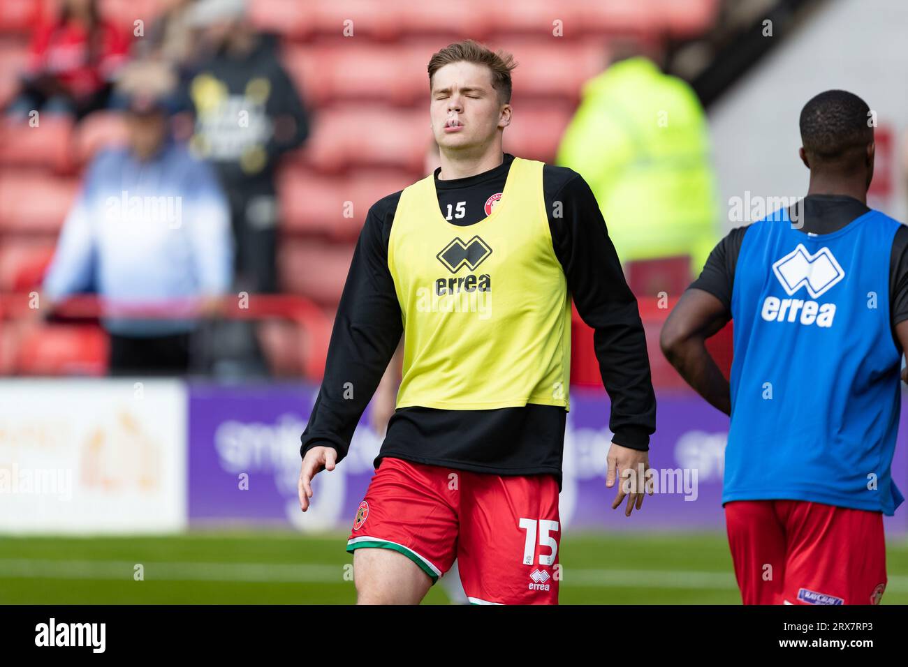 Freddie Draper of Walsall warms up before the Sky Bet League 2 match ...