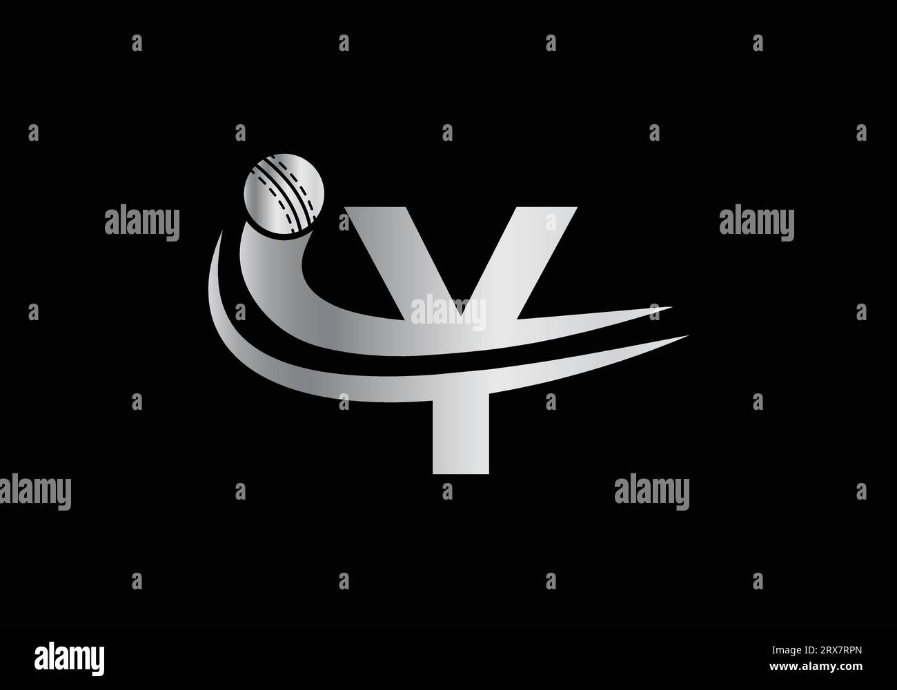 Modern Y Letter with Cricket Sports Logo Template Design. For Cricket ...