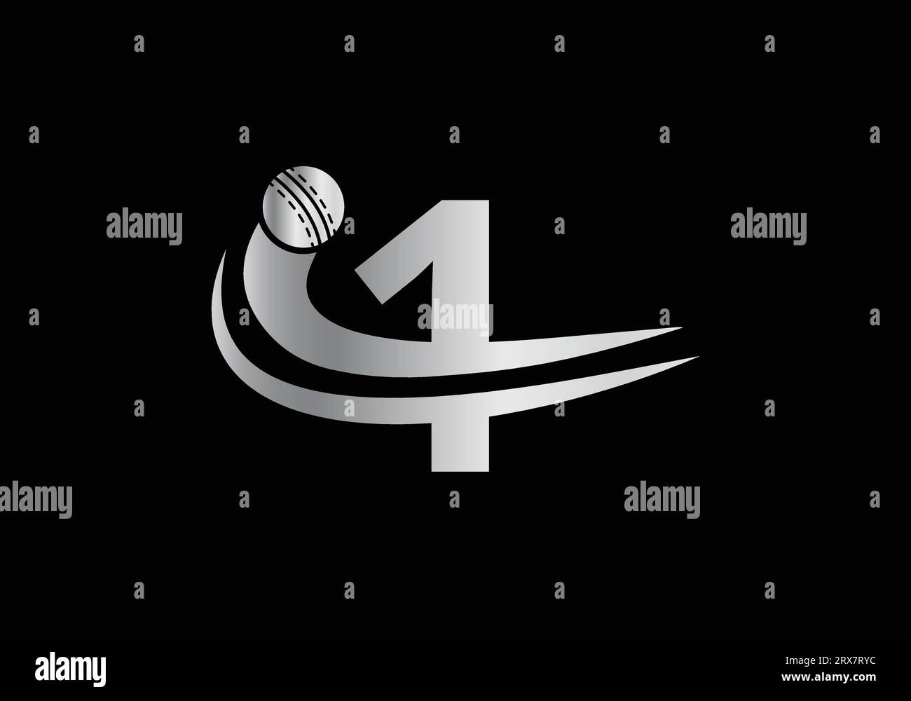 Modern 1 Letter with Cricket Sports Logo Template Design. For Cricket ...