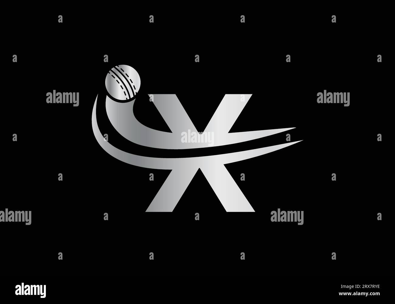 Modern X Letter with Cricket Sports Logo Template Design. For Cricket ...