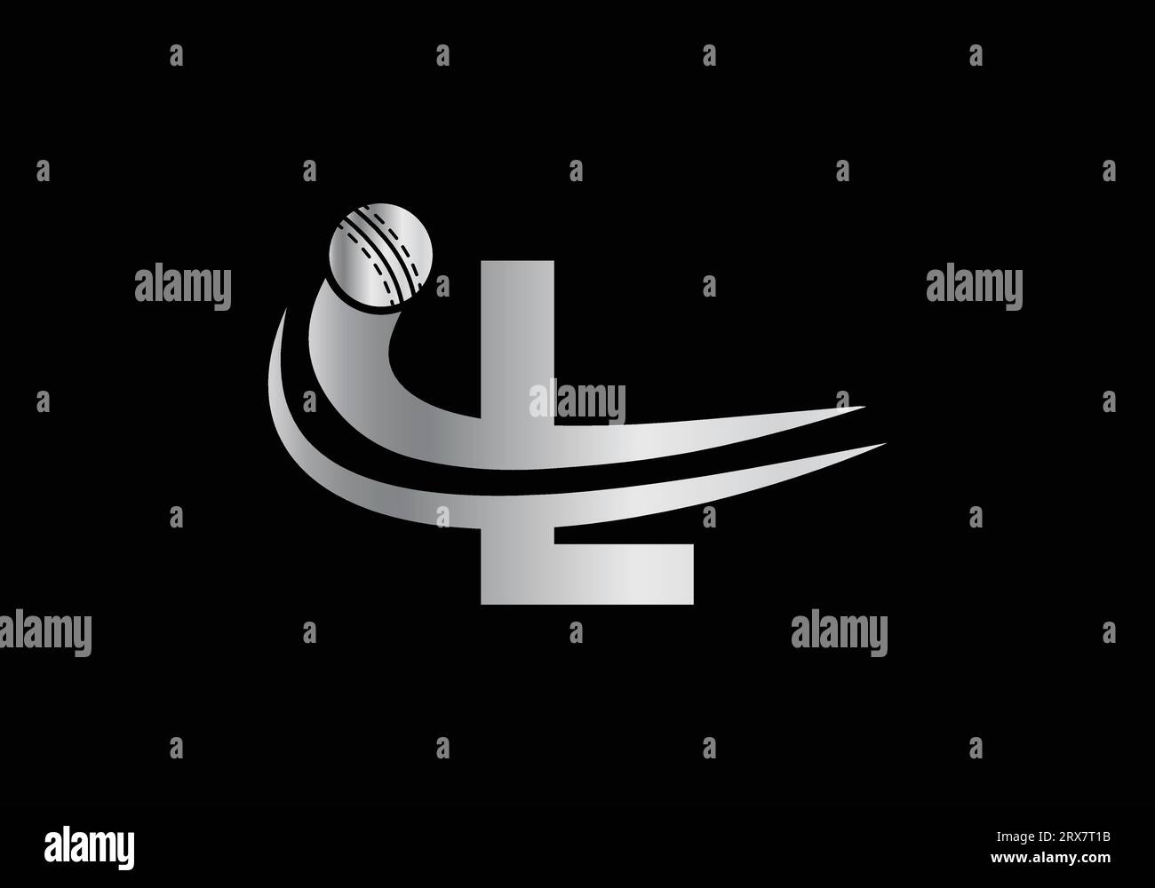 Modern L Letter with Cricket Sports Logo Template Design. For Cricket ...