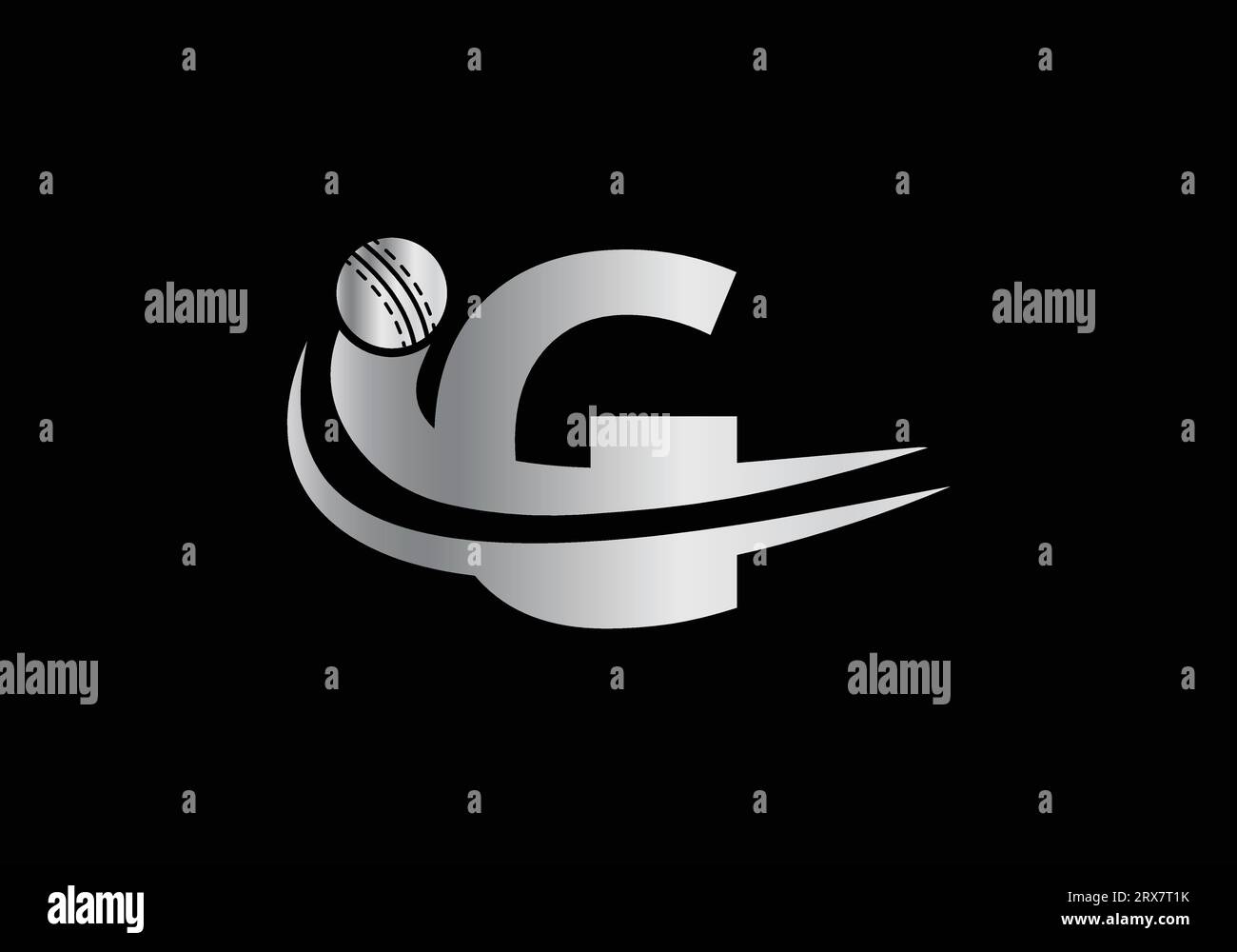 Modern G Letter with Cricket Sports Logo Template Design. For Cricket ...