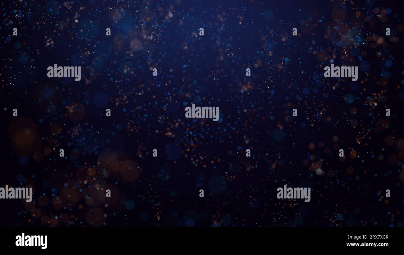 3D rendering of brightly colored particle confetti descends elegantly, swirling through the air ...