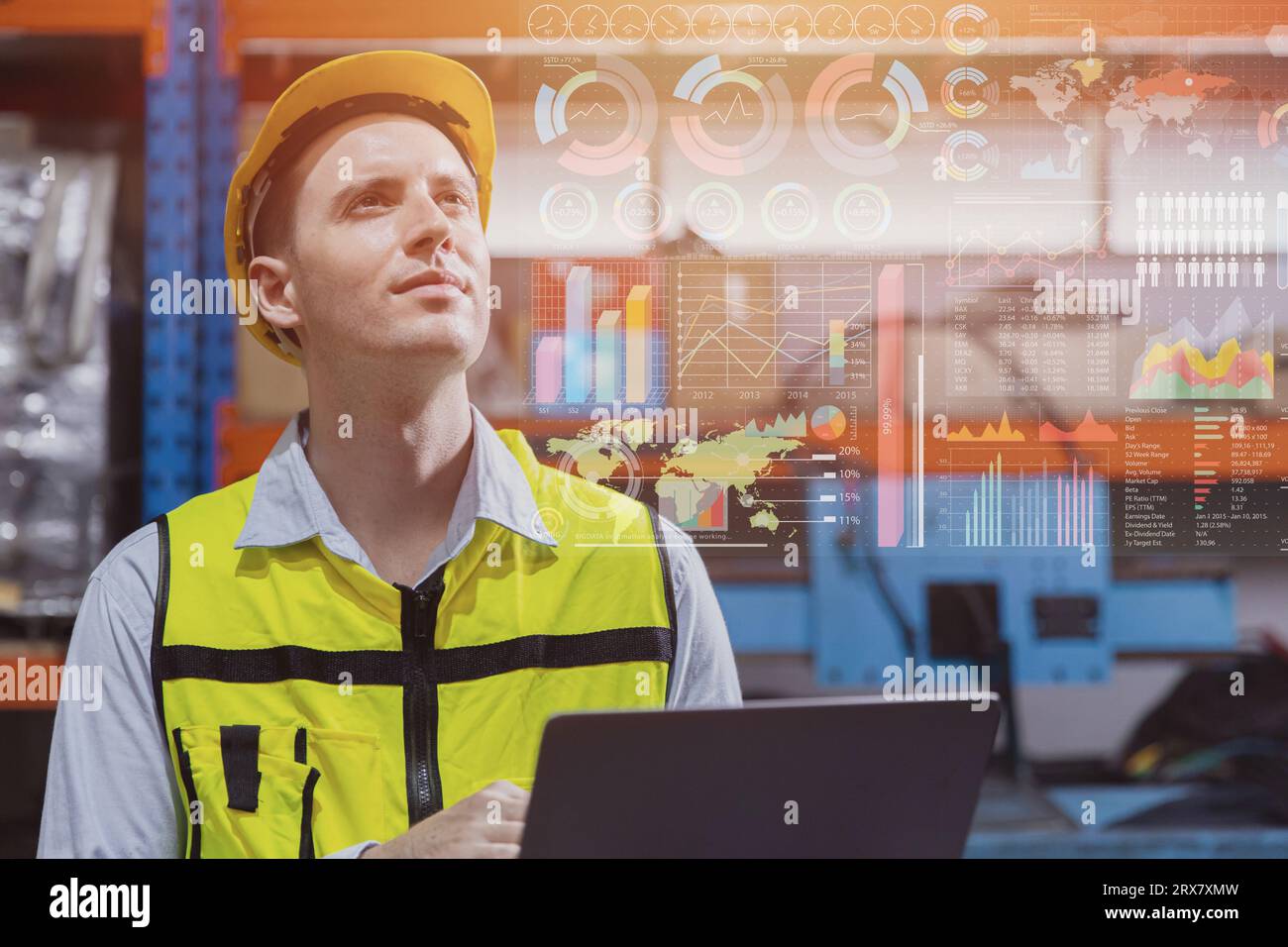 Professional engineer male caucasian successful worker using laptop ...