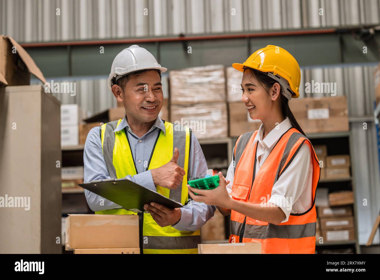 Senior engineer manager happy admire satisfied thumbs up to new young ...