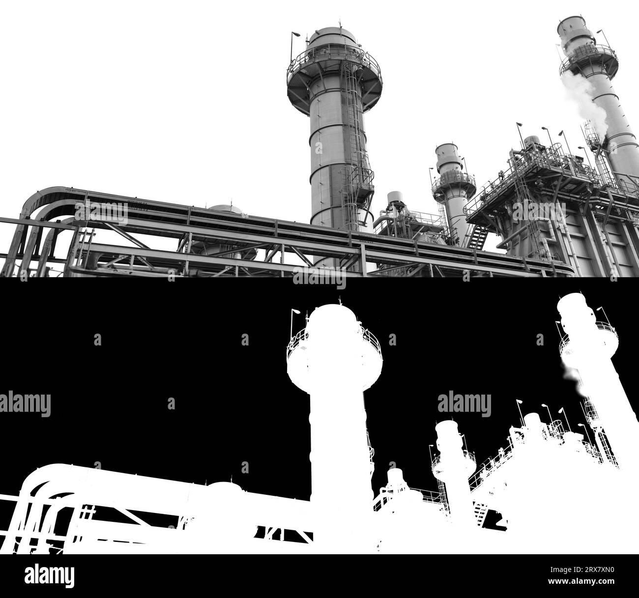 Fuel Power Plant Modern Industry Building Isolated on white background ...