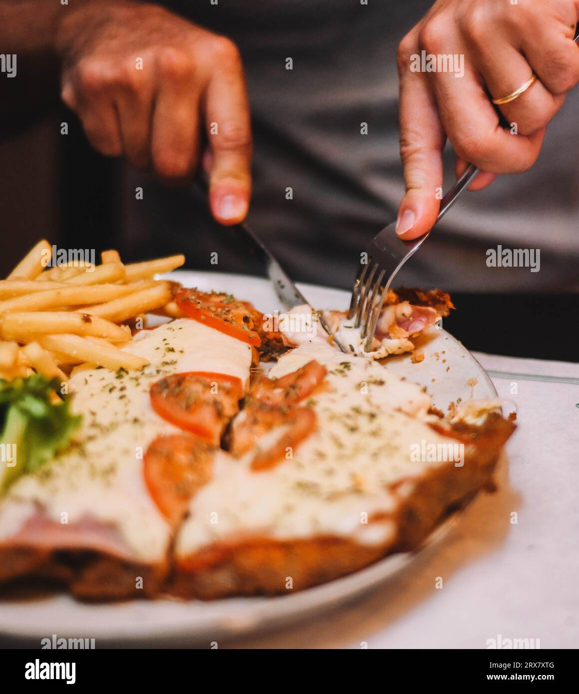 Neapolitan beef Milanese typical of Argentina and Uruguay Stock Photo ...