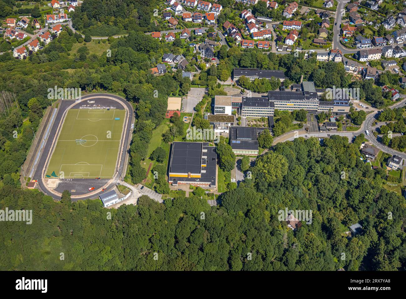 Aerial view, Dorma Sportpark, construction site, Altenvoerde, Ennepetal ...