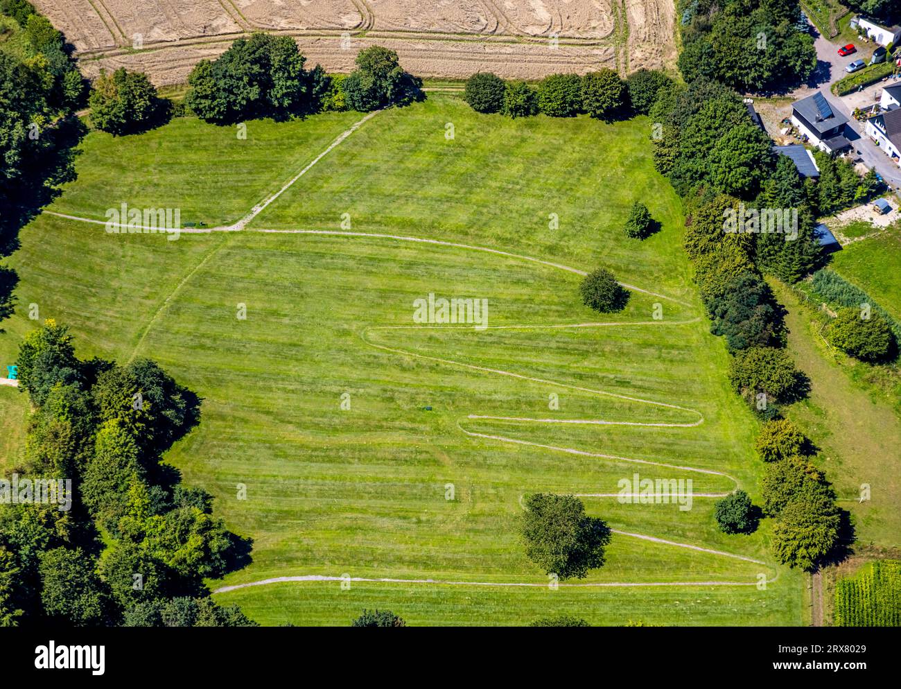 Aerial view, coronary exercise path in serpentines, exercise path for ...