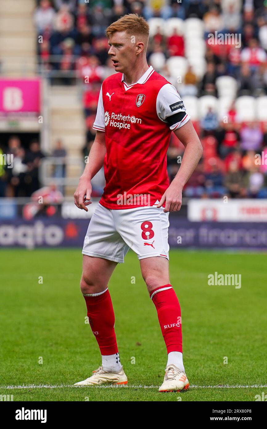 Rotherham, UK. 23rd Sep, 2023. Rotherham United midfielder Sam Clucas ...