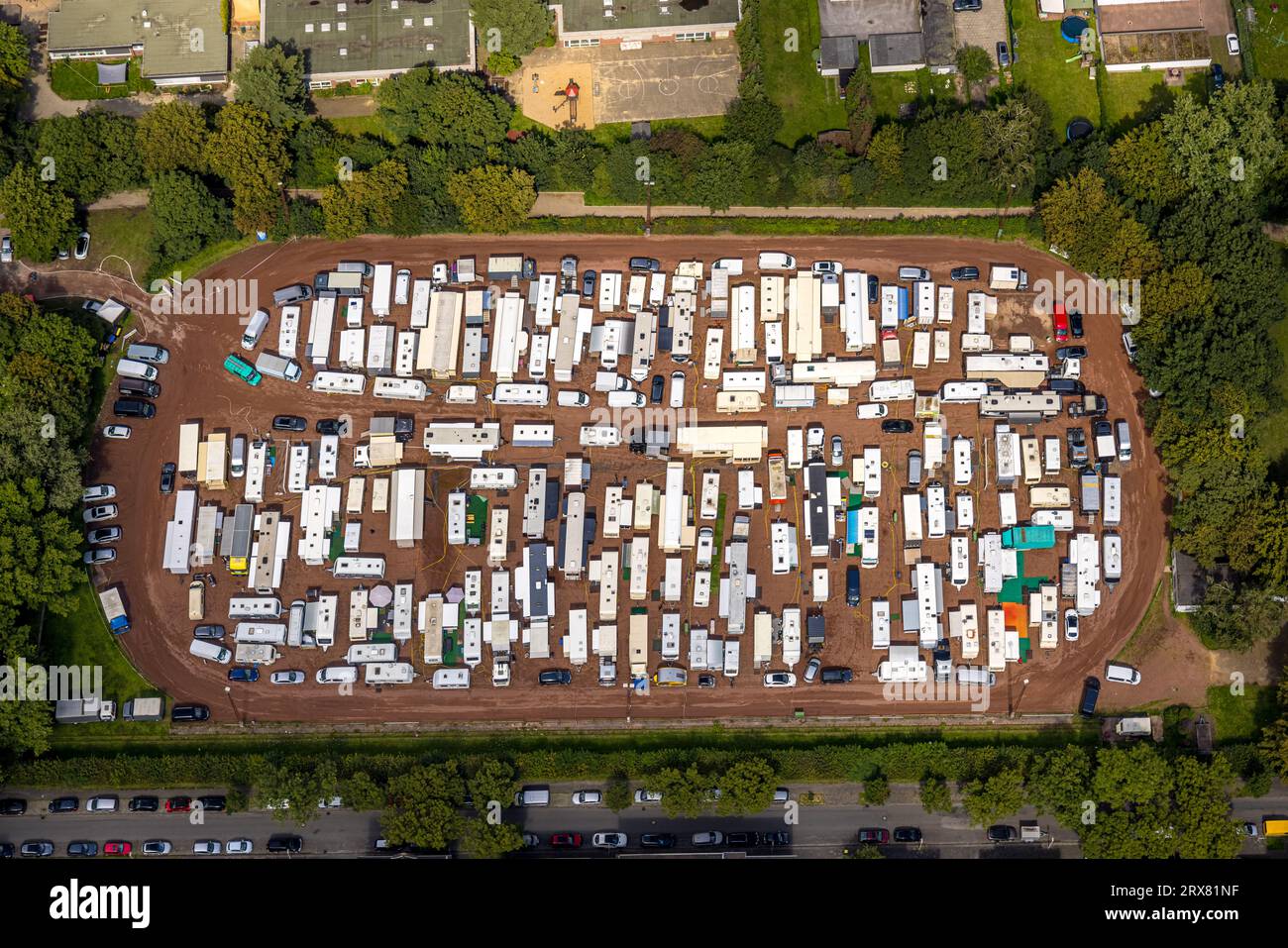 Caravan site on the sports field franzstrasse hi-res stock photography ...