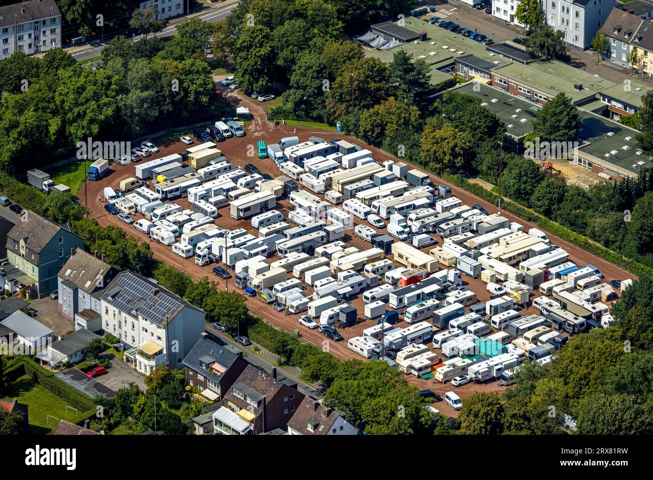 Caravan site on the sports field franzstrasse hi-res stock photography ...