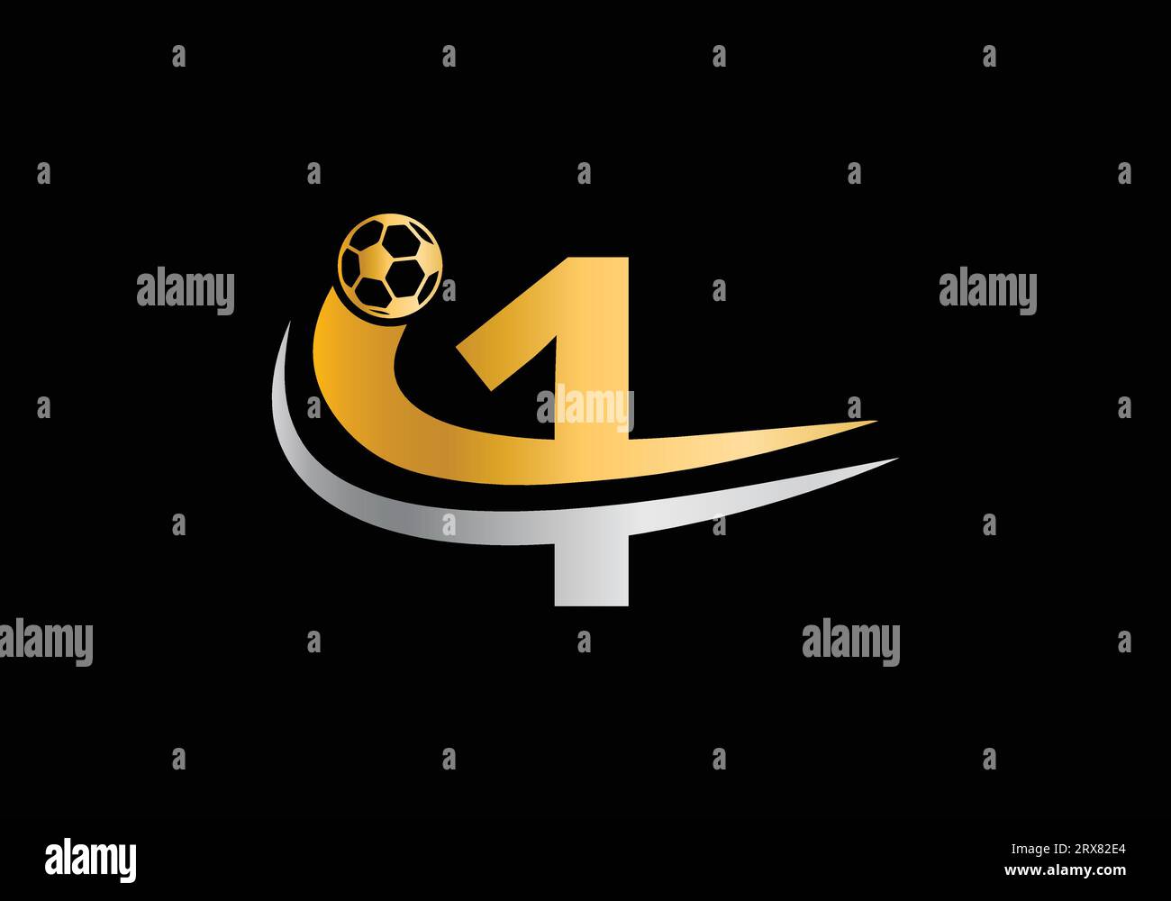 1 Letter with Football Sports Logo Template Design. For Football Club ...