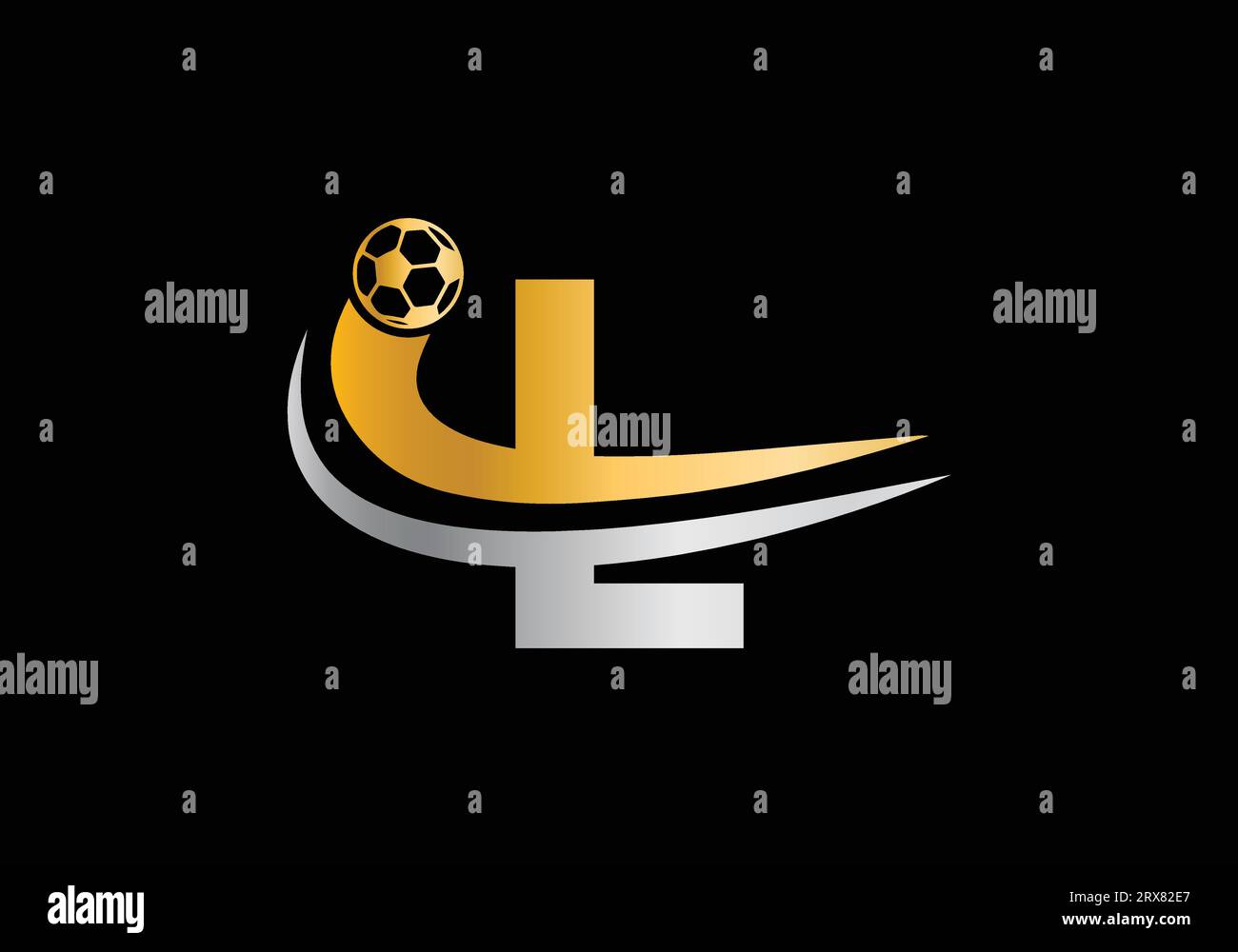 L Letter with Football Sports Logo Template Design. For Football Club ...