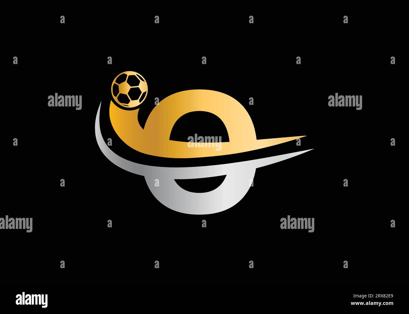 O Letter with Football Sports Logo Template Design. For Football Club ...